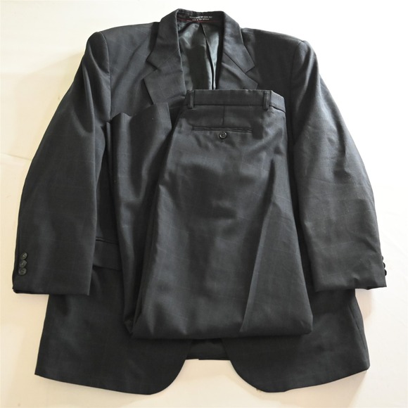Suits & Blazers | Vtg Mens 46l 38x3 Blue Glenn Check 100 Wool Mens ...